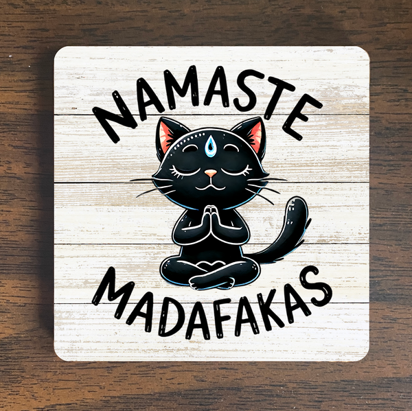 Namaste Madafakas Cat Magnet – Zen and Meow