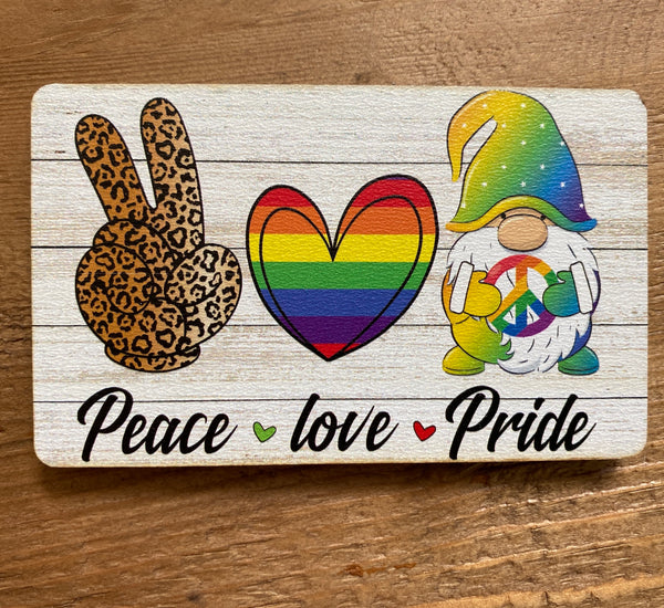 Peace Love Pride Magnet – Zen and Meow