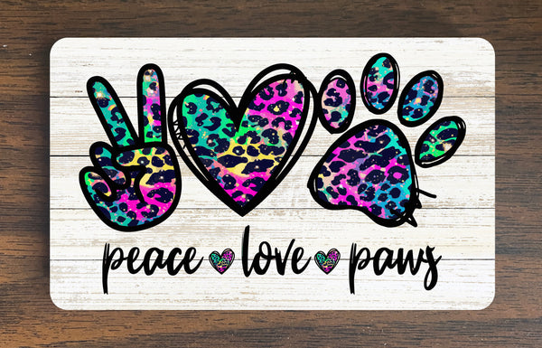 Color -Peace Love Paws Magnet – Zen and Meow