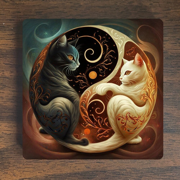 Yin Yang Cat Magnet – Zen and Meow